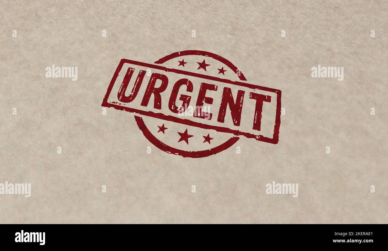 Urgent stamp icons in few color versions. Business time shedule and ...