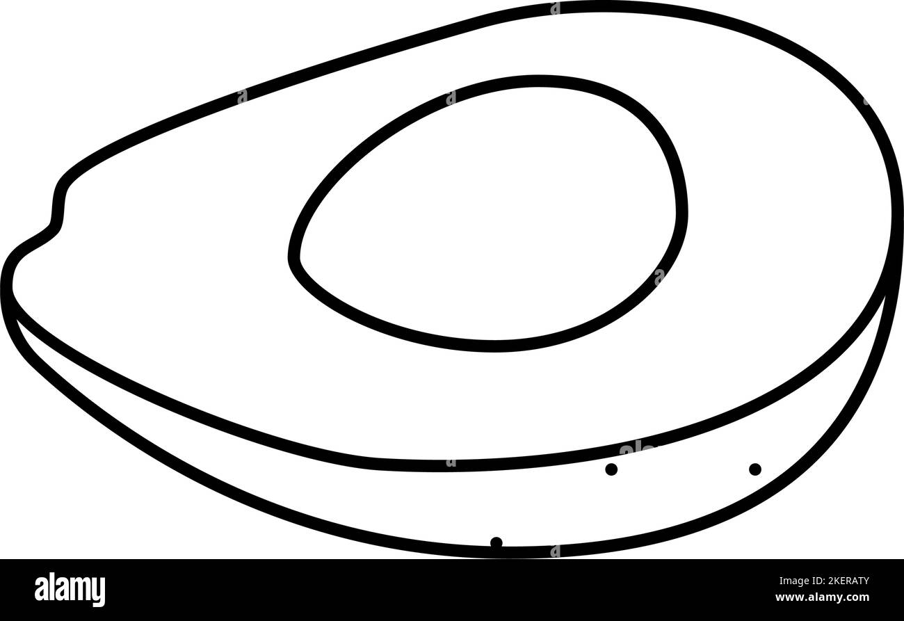 cut green avocado line icon vector illustration Stock Vector Image ...