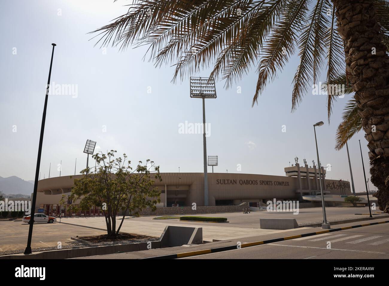 Maskat, Oman. 14th Nov, 2022. The stadium at the Sultan Qabus Sports ...