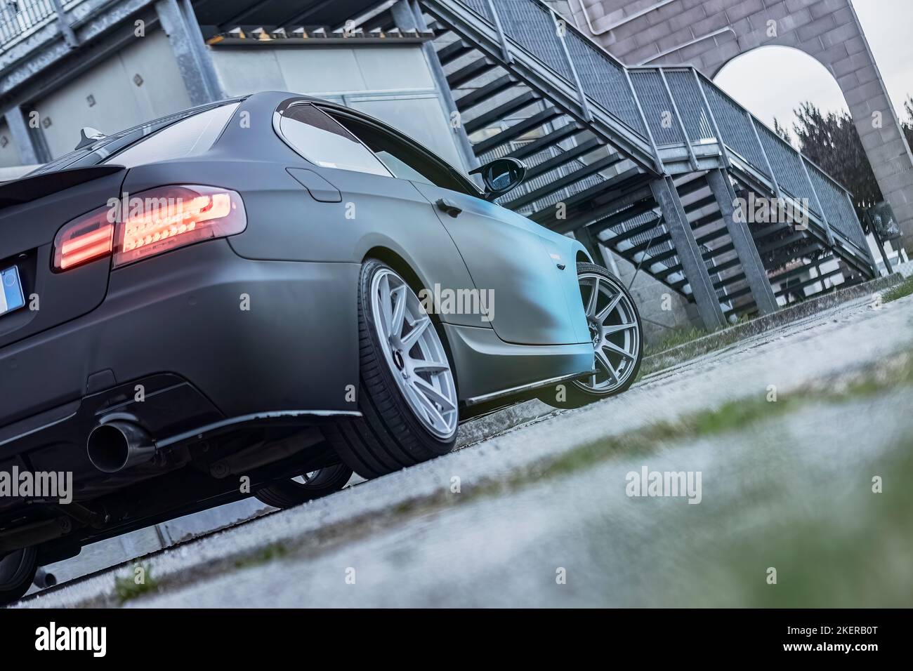 Milan, Italy 13 November 2022: Bmw Sport tuned car in the city portrait ...