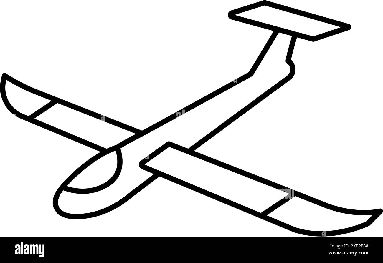 glider airplane aircraft line icon vector illustration Stock Vector ...