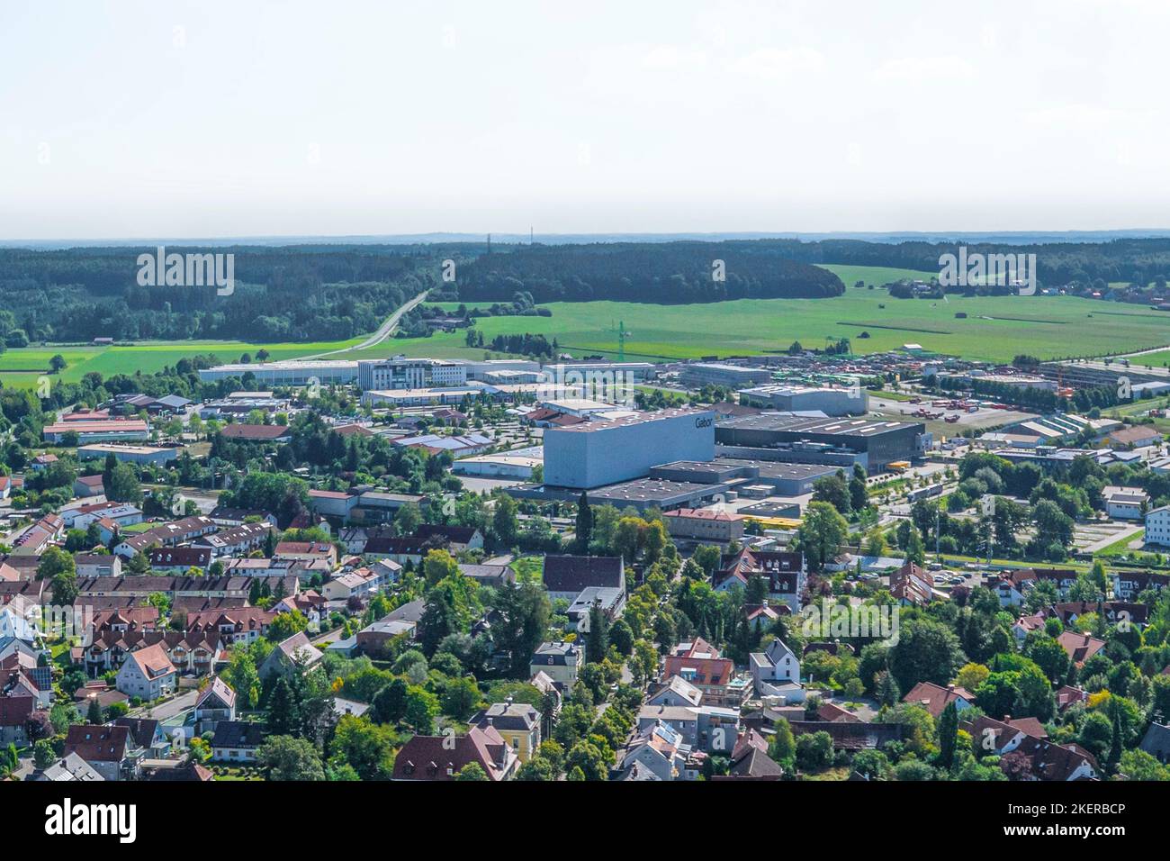 Aerial view to the swabian town of Mindelheim Stock Photo - Alamy