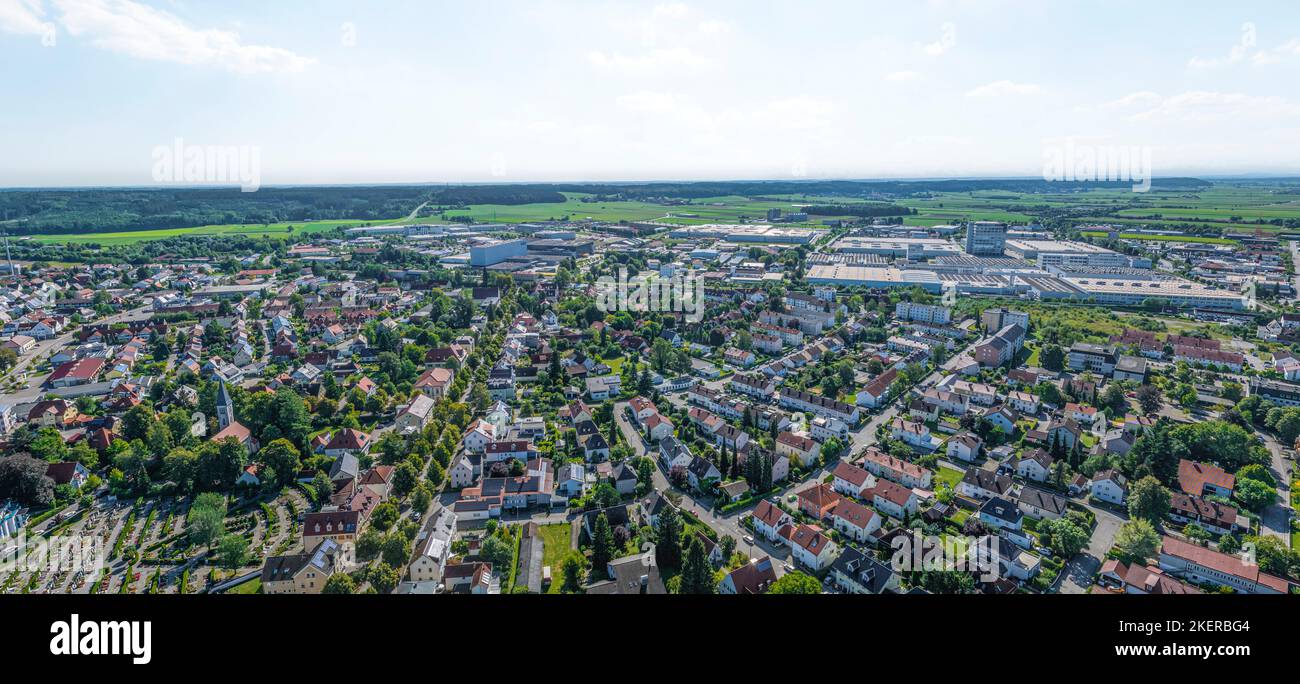 Aerial view to the swabian town of Mindelheim Stock Photo - Alamy