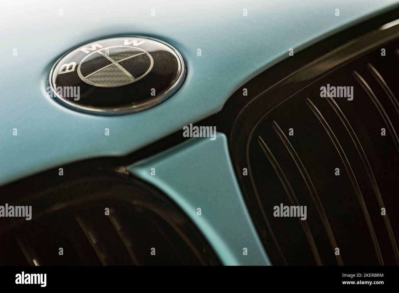 Milan, Italy 13 November 2022: Bmw logo on the hood detail Stock Photo ...