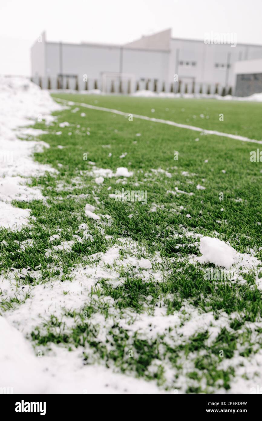 Football goal frost in snow hi-res stock photography and images - Alamy