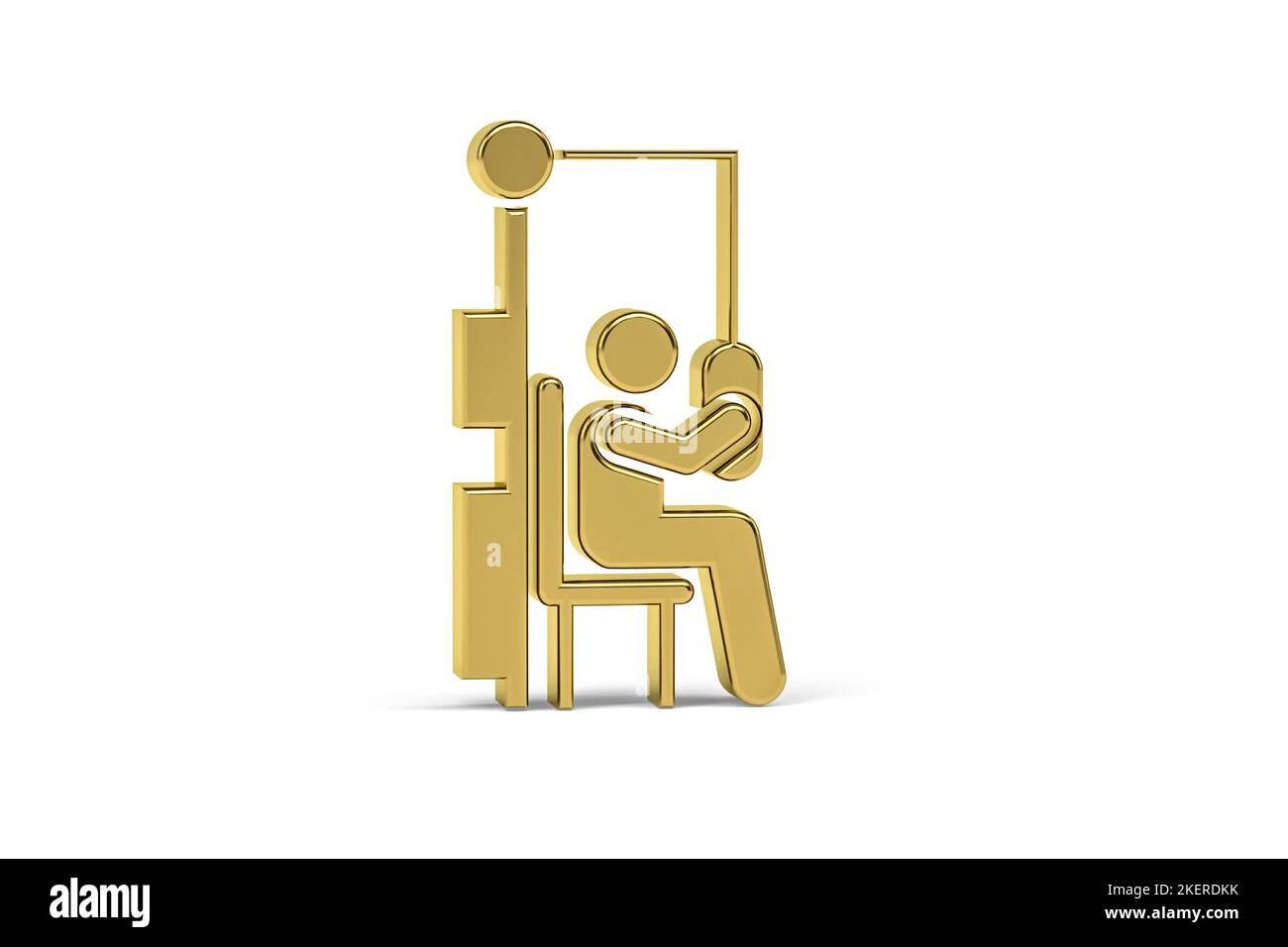 Golden 3d street workout icon isolated on white background - 3D render ...