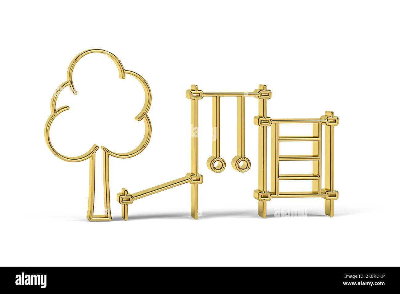 Golden 3d street workout icon isolated on white background - 3D render ...