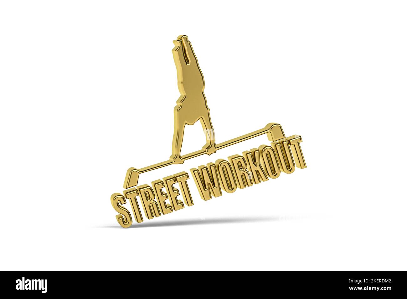 Golden 3d street workout icon isolated on white background - 3D render ...