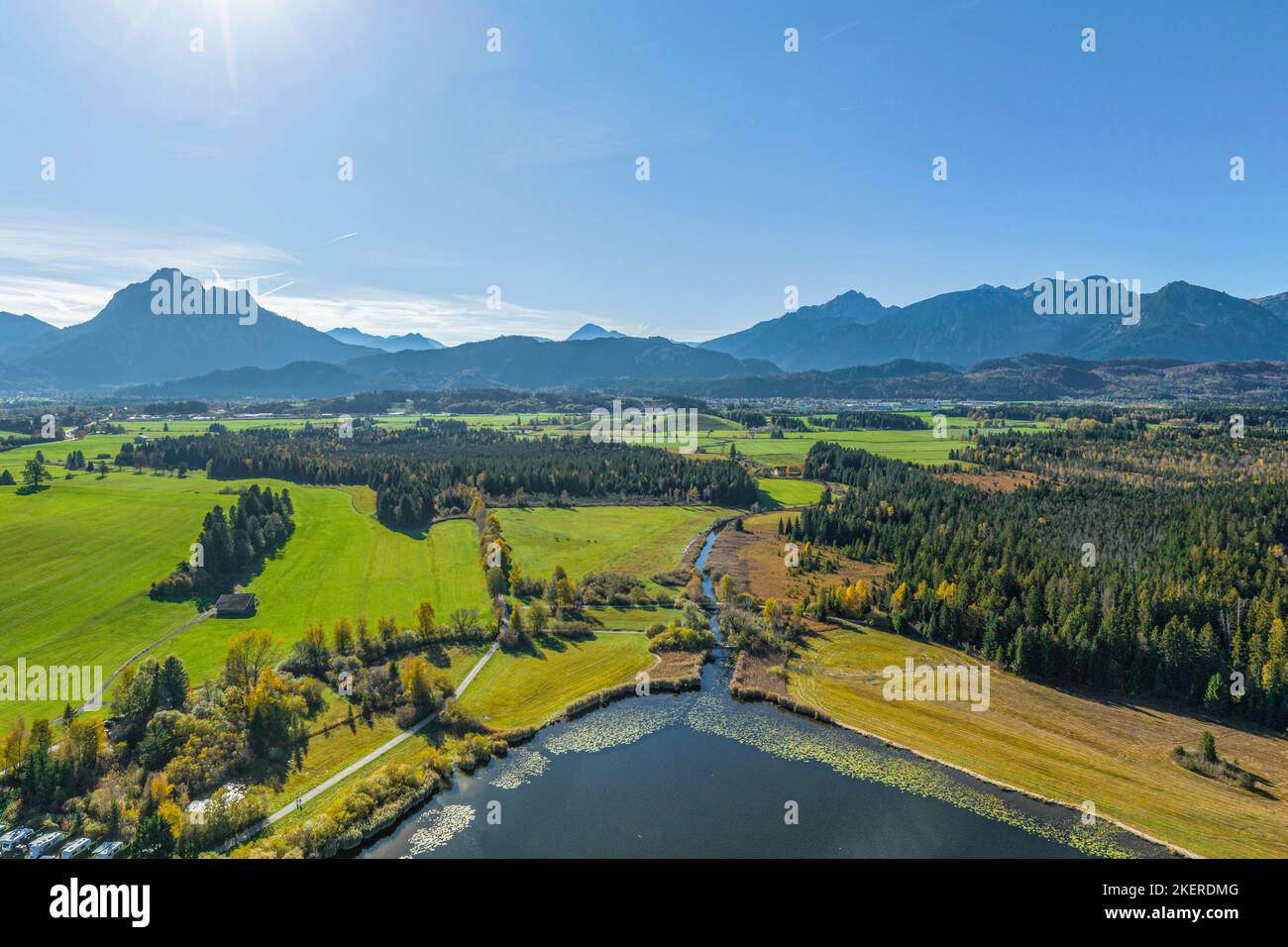 Aerial view to lake hopfensee hi-res stock photography and images - Alamy