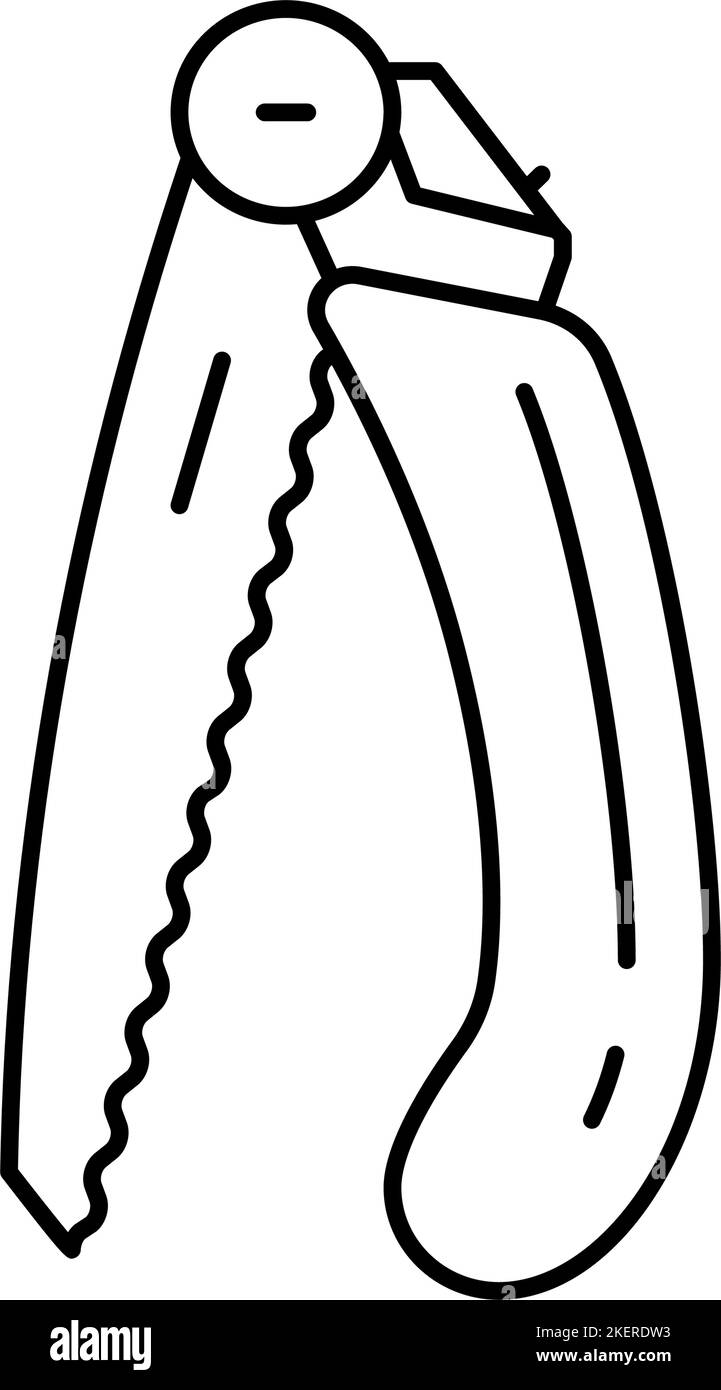 folding hand saw line icon vector illustration Stock Vector Image & Art ...