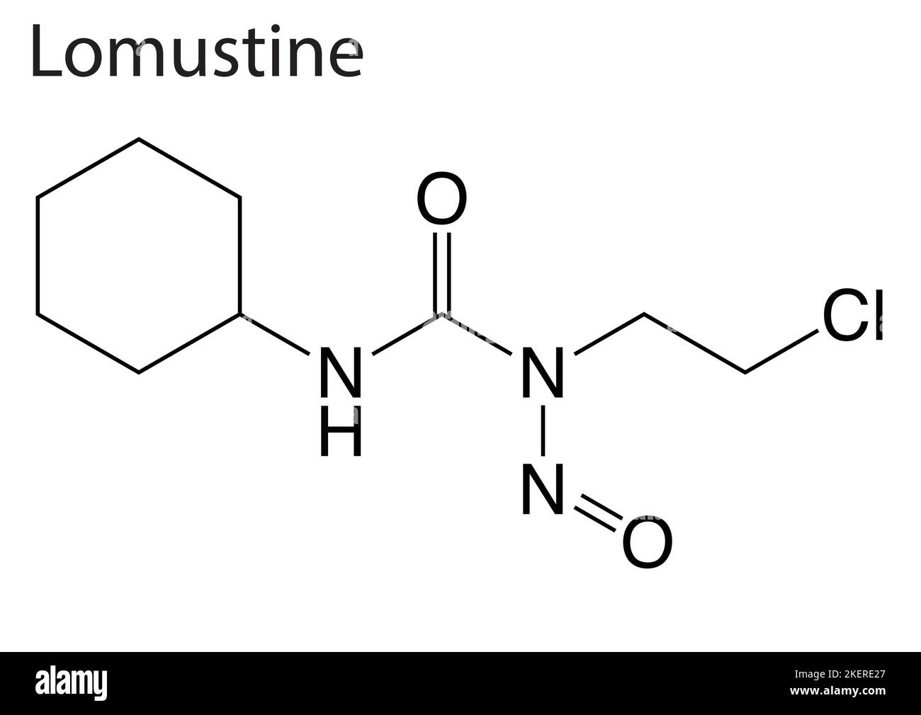 The chemical structure of an anticancer drug, Lomustine Stock Vector ...
