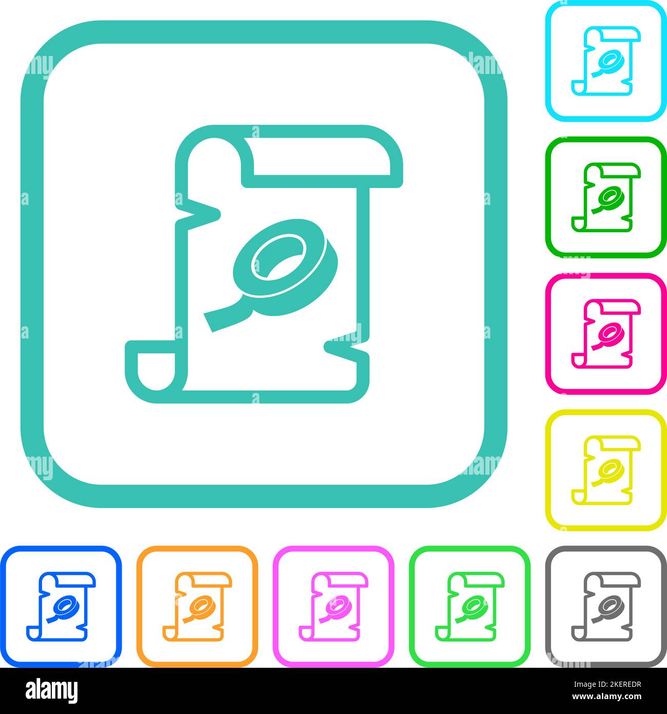 Script patch vivid colored flat icons in curved borders on white ...