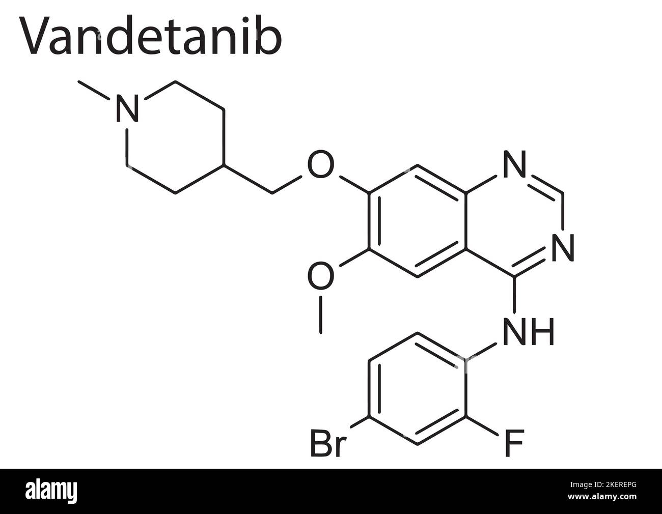 The chemical structure of an anticancer drug, Vandetanib Stock Vector ...