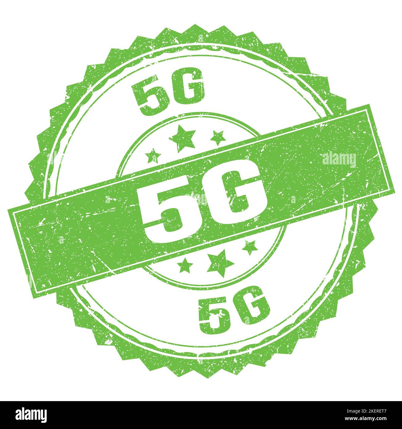 5G text written on green round stamp sign Stock Photo - Alamy