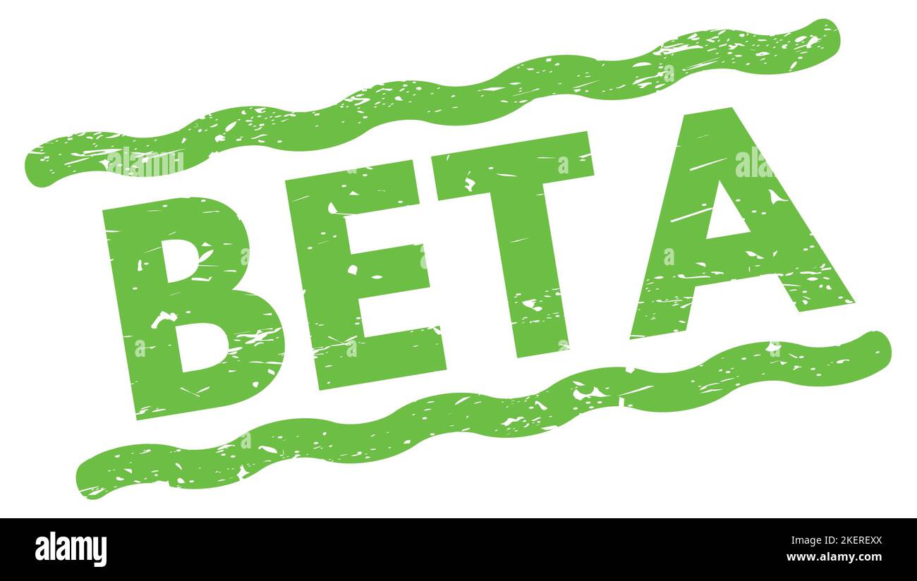 BETA text written on green lines stamp sign Stock Photo - Alamy
