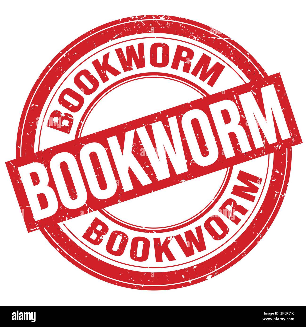 BOOKWORM text written on red round grungy stamp sign Stock Photo - Alamy