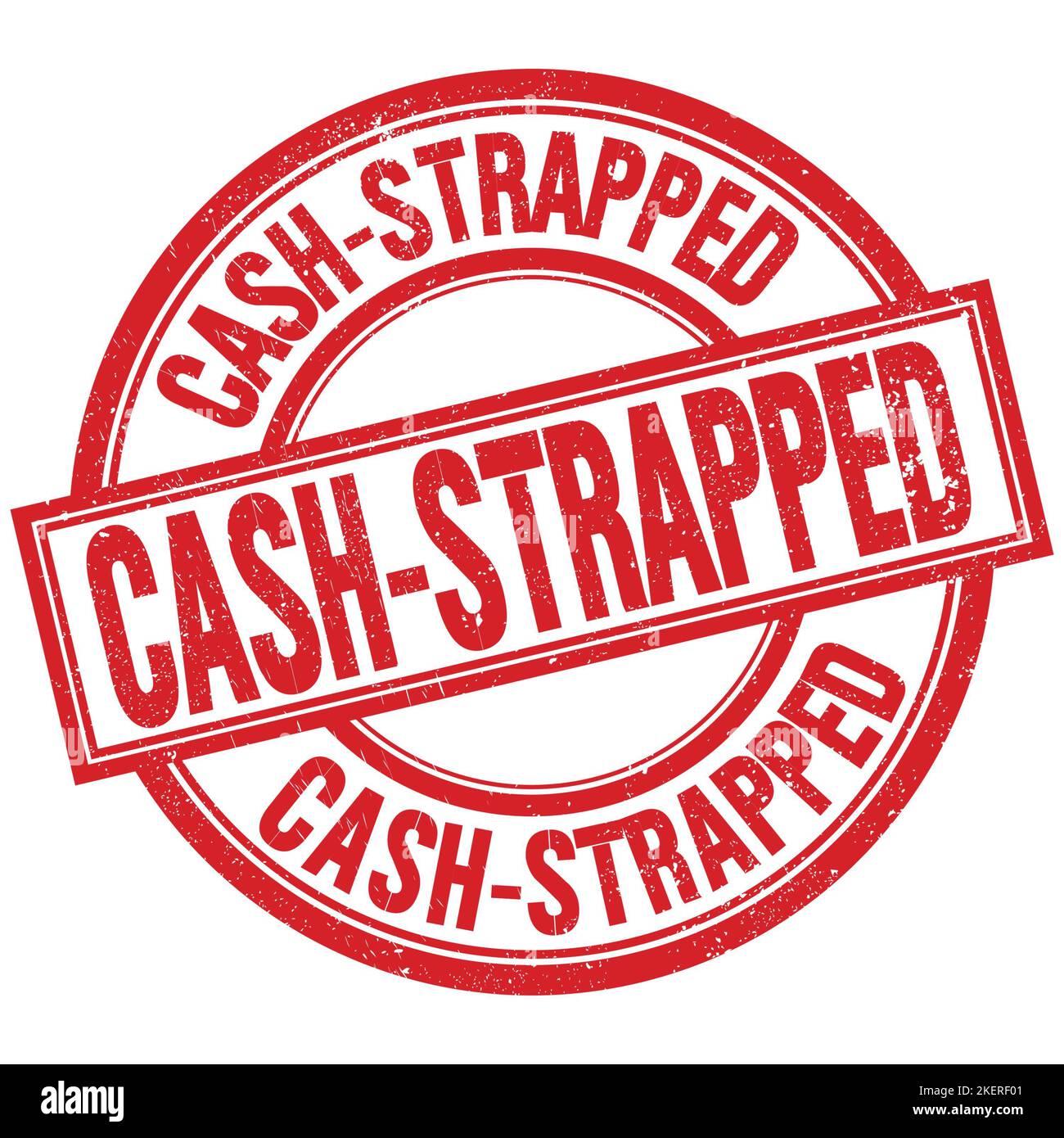 CASH-STRAPPED text written word on red round stamp sign Stock Photo - Alamy