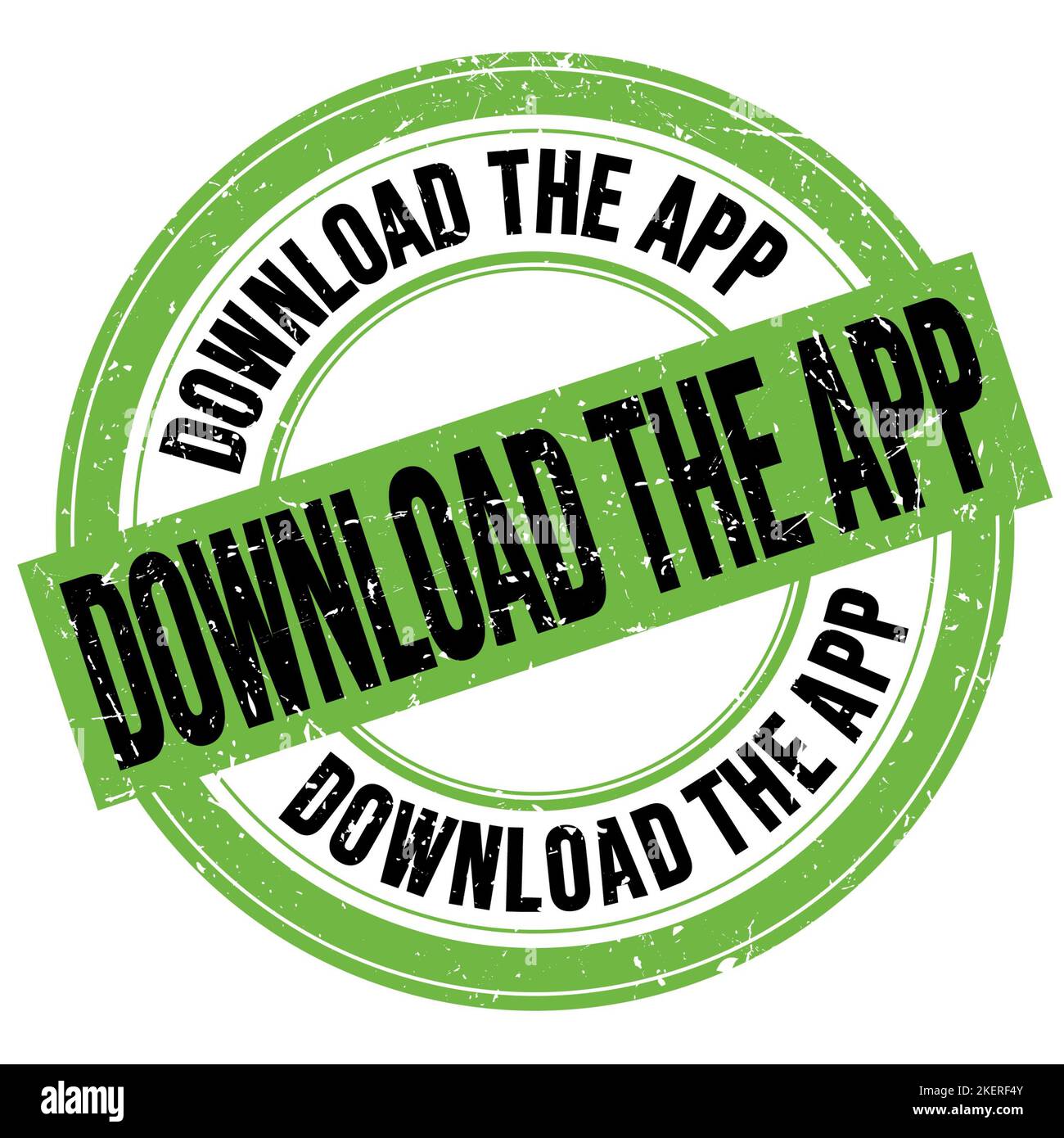 DOWNLOAD THE APP text written on green-black round grungy stamp sign ...