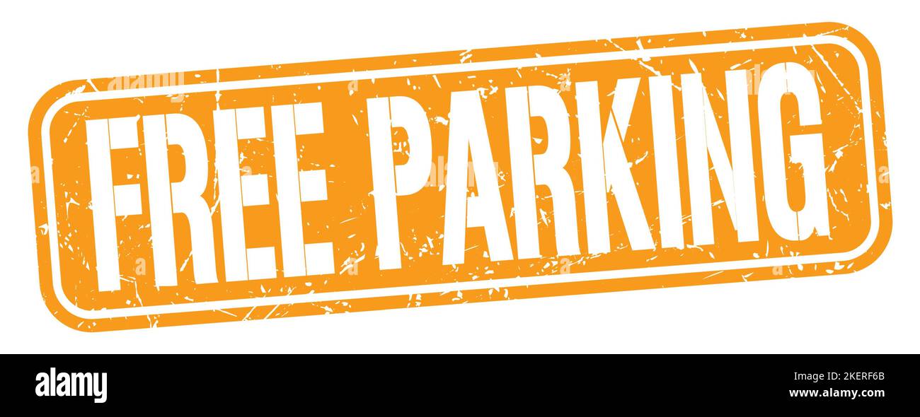 FREE PARKING text written on orange grungy stamp sign Stock Photo - Alamy