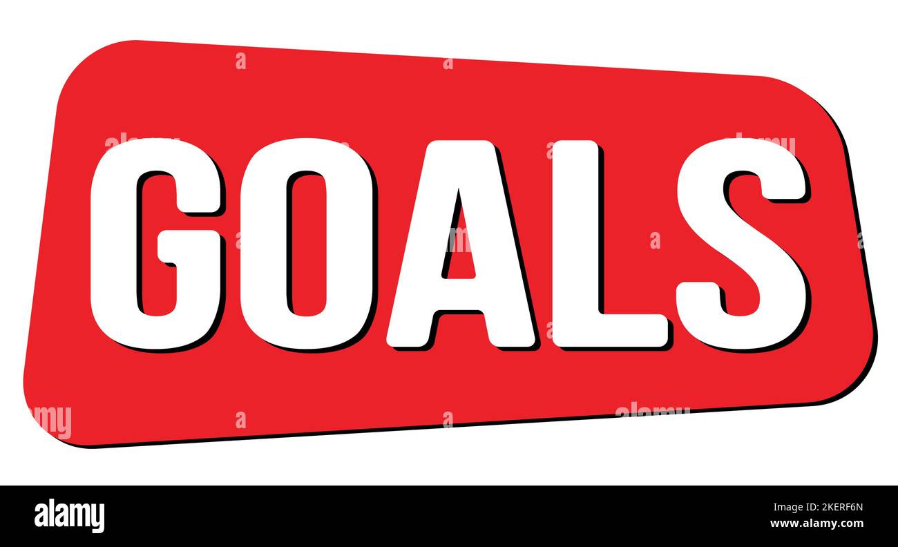 GOALS text written on red trapeze stamp sign Stock Photo - Alamy
