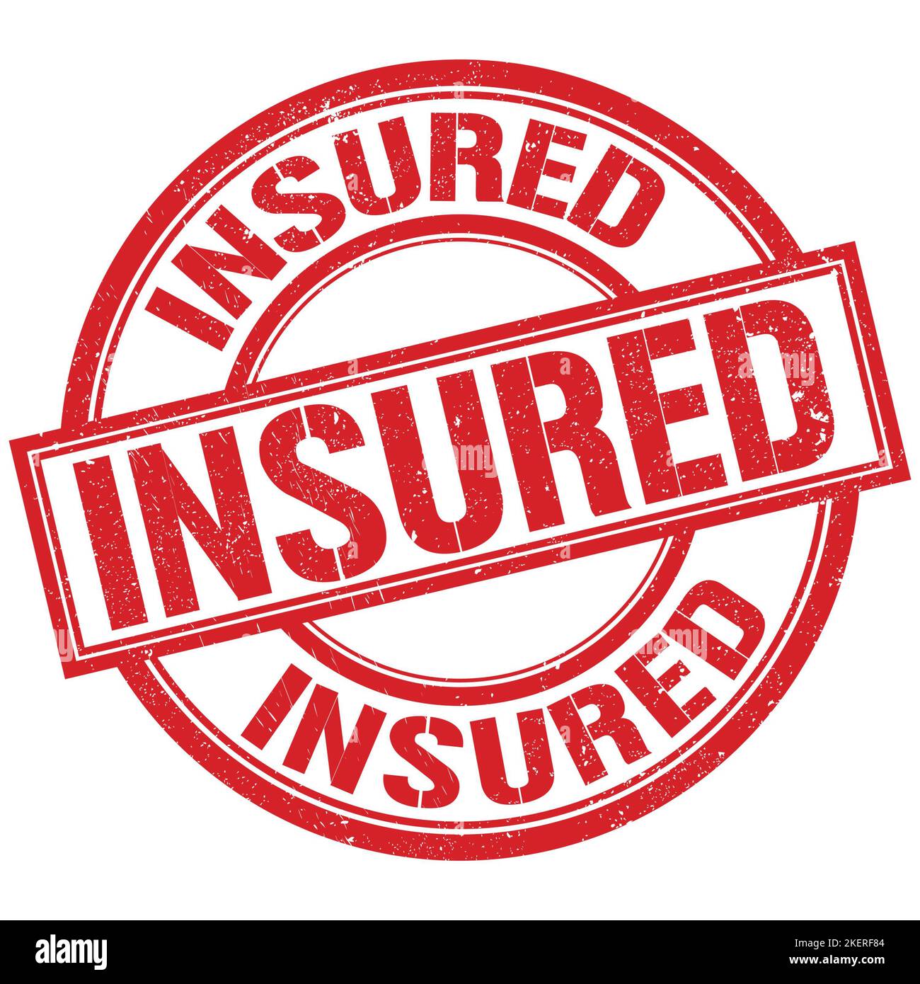 INSURED text written word on red round stamp sign Stock Photo - Alamy
