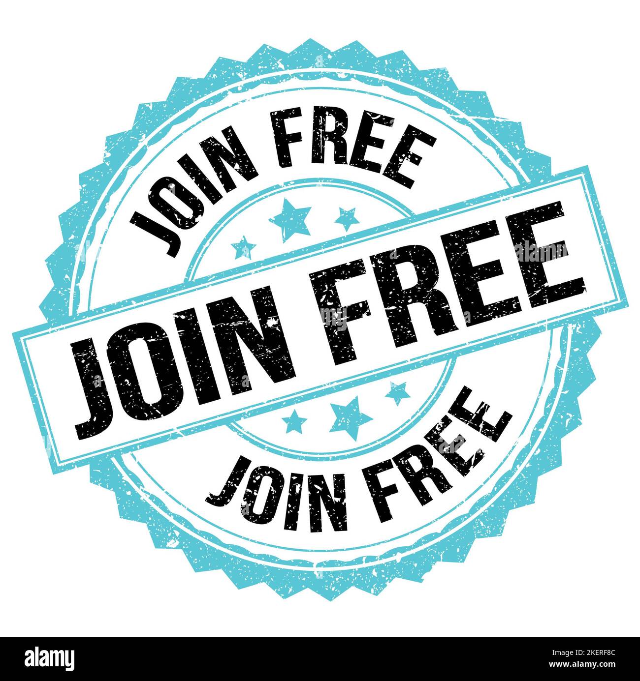 JOIN FREE text written on blue-black round stamp sign Stock Photo - Alamy