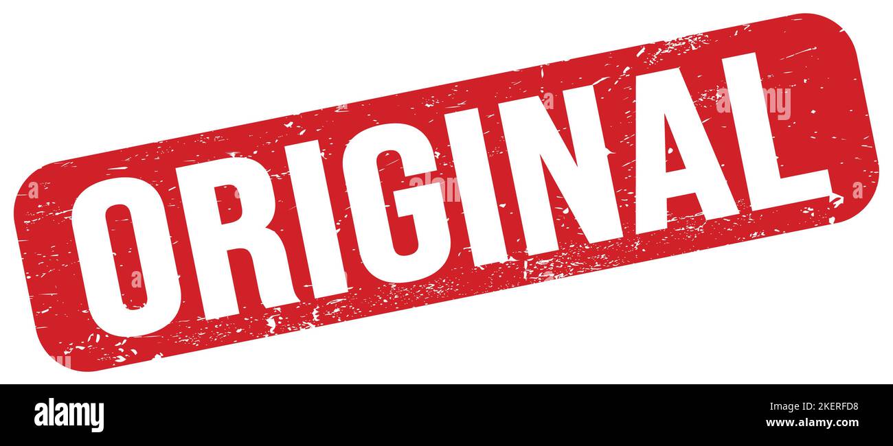 ORIGINAL text written on red grungy stamp sign Stock Photo - Alamy