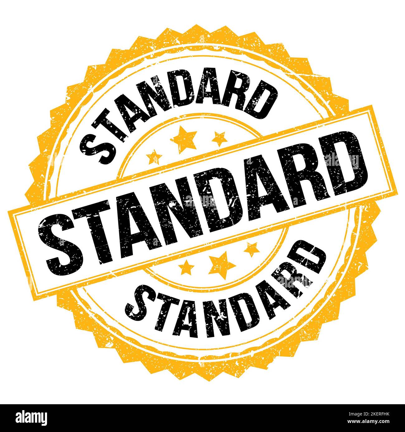 STANDARD text written on yellow-black round stamp sign Stock Photo - Alamy
