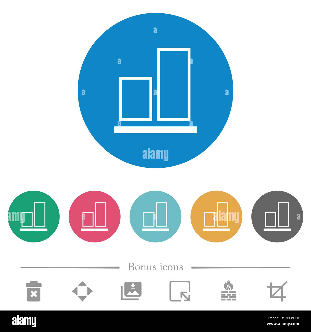 Align to bottom outline flat white icons on round color backgrounds. 6 ...