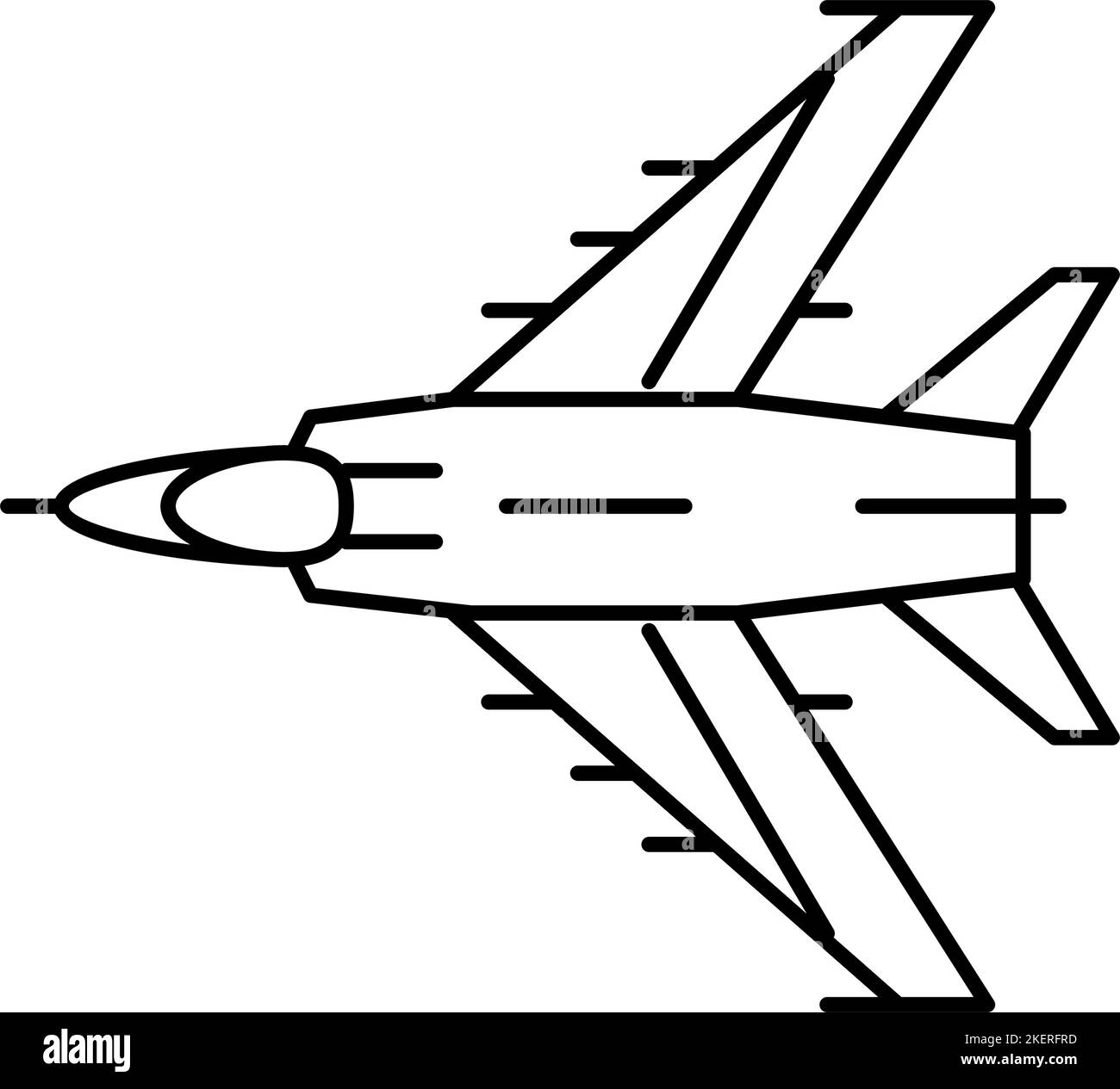 military airplane aircraft line icon vector illustration Stock Vector ...