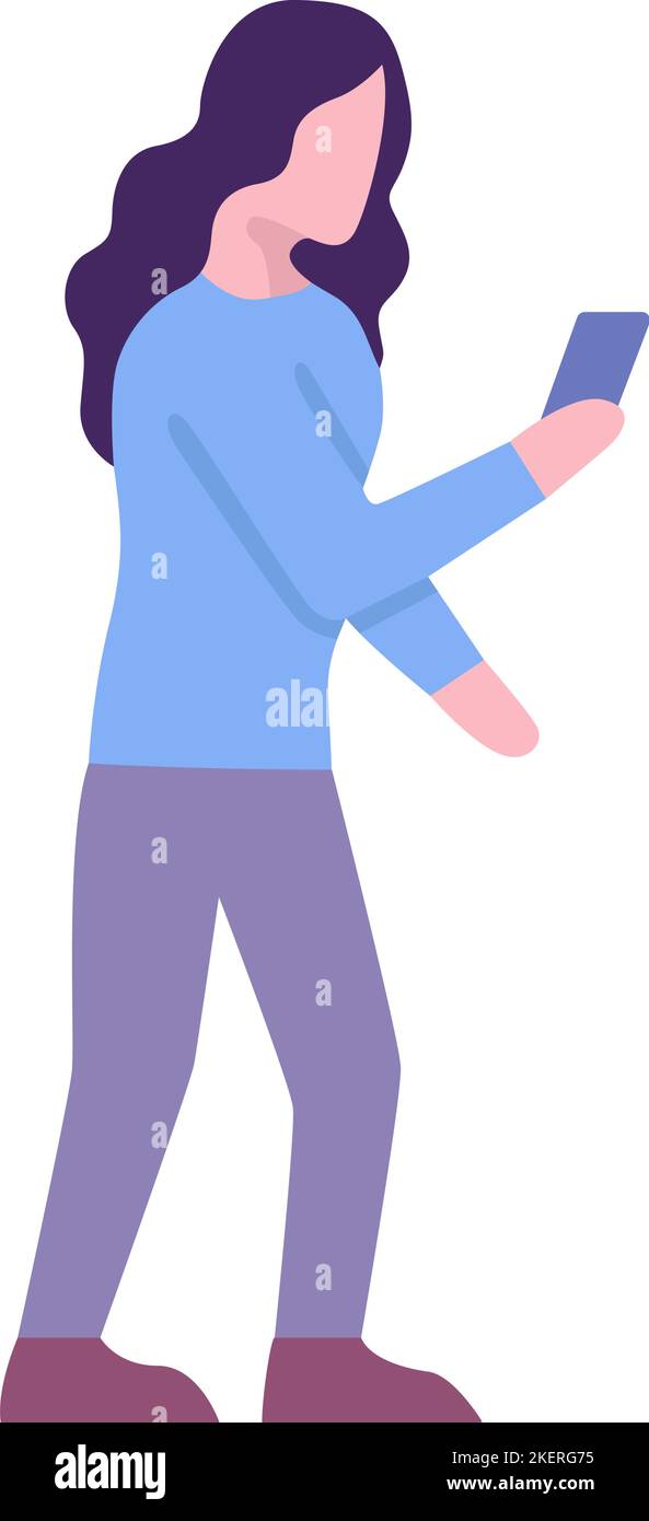 Woman office worker using phone vector icon Stock Vector Image & Art ...