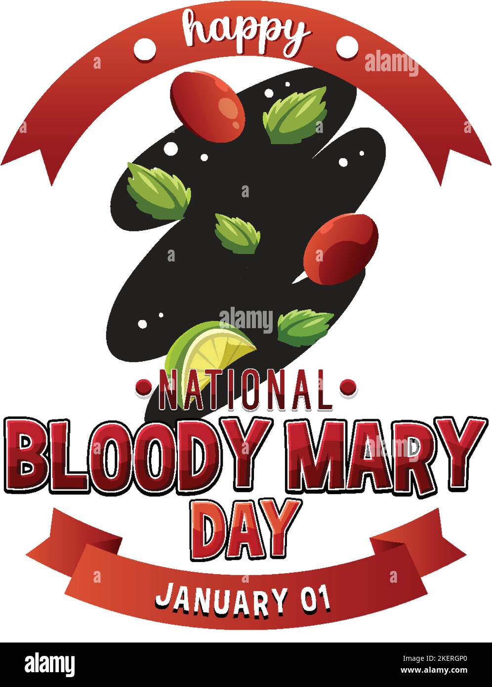 Happy national bloody mary day icon illustration Stock Vector Image ...