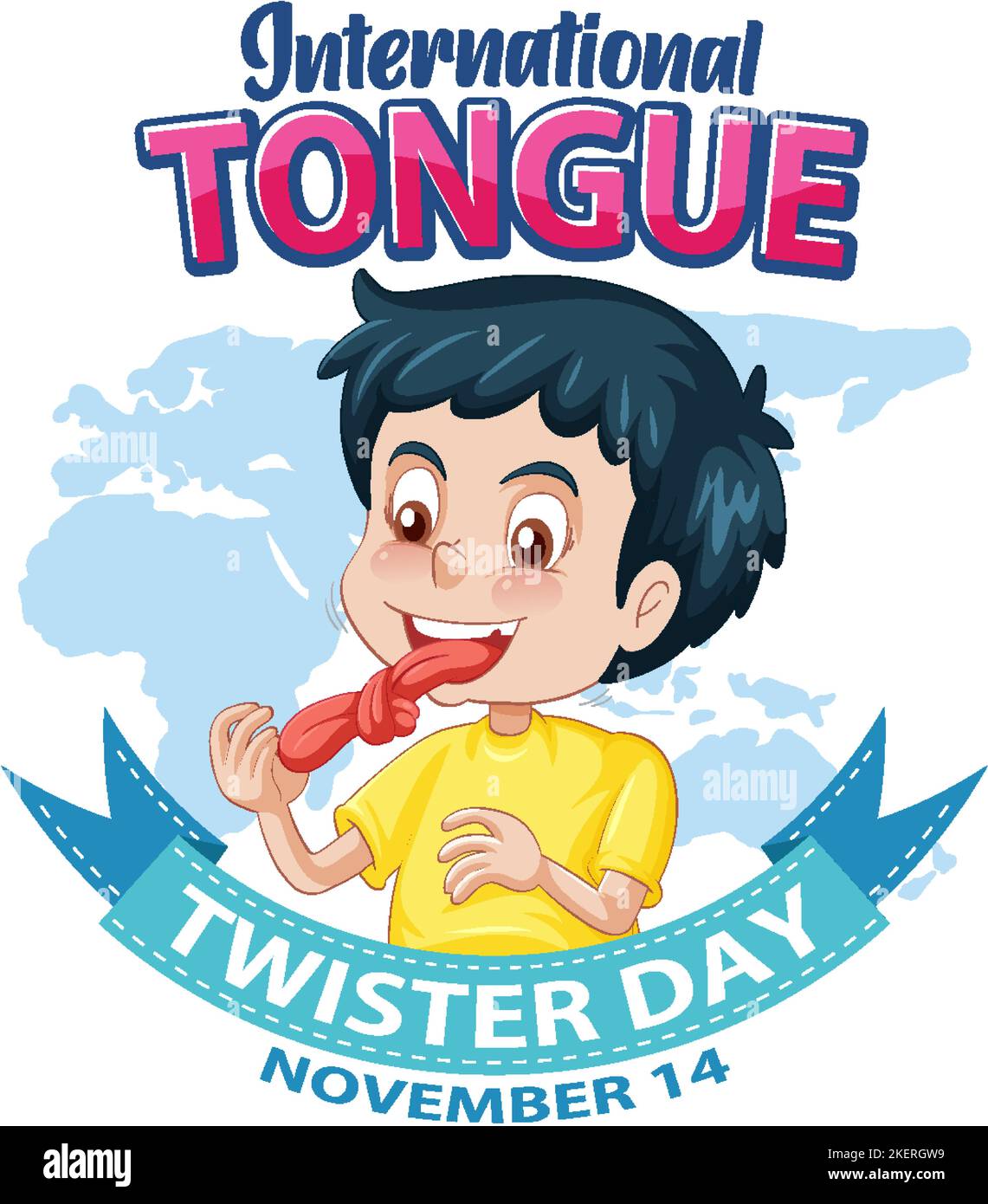 International Tongue Twister Day Banner Design illustration Stock ...