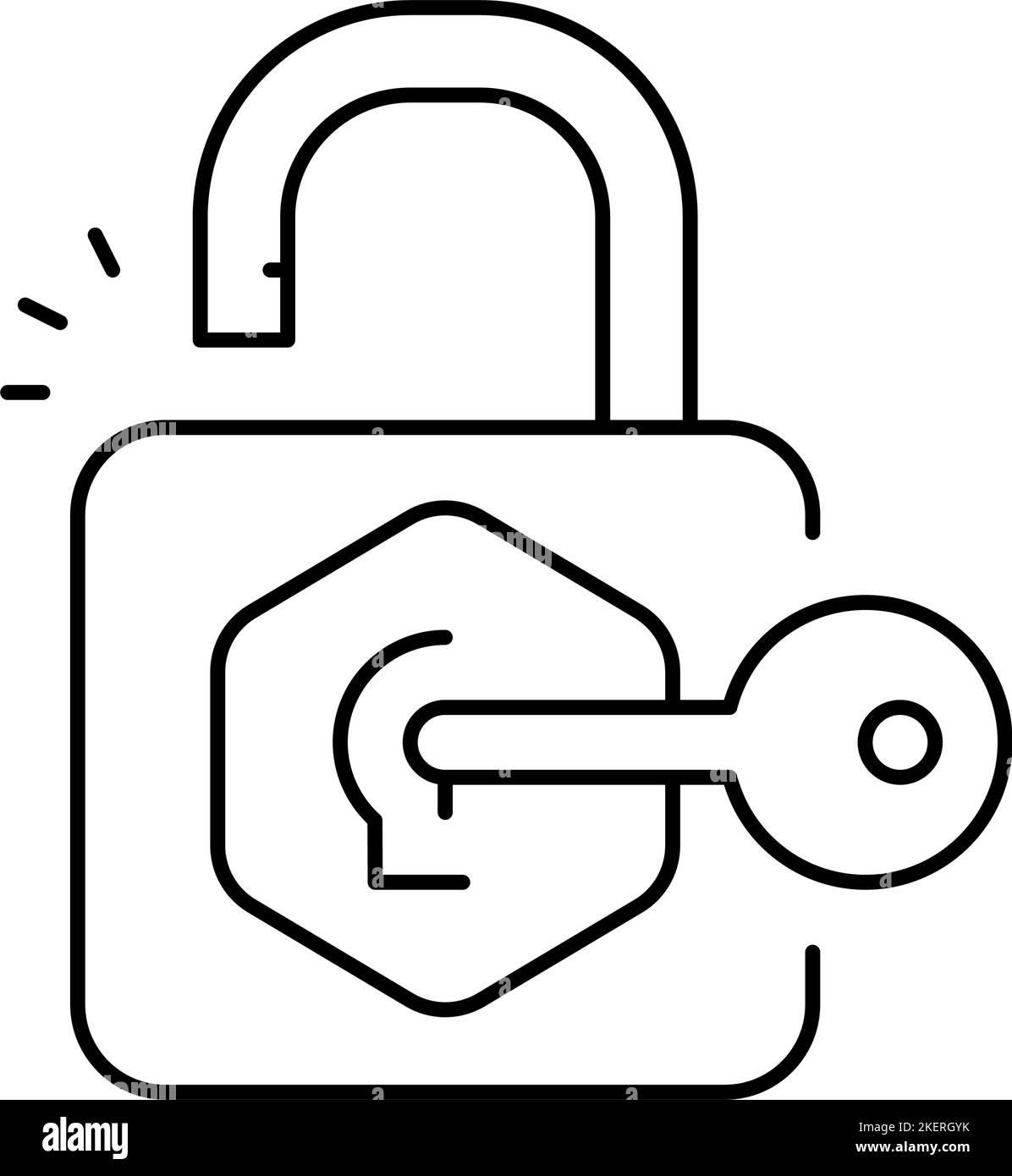 unlock padlock line icon vector illustration Stock Vector Image & Art ...