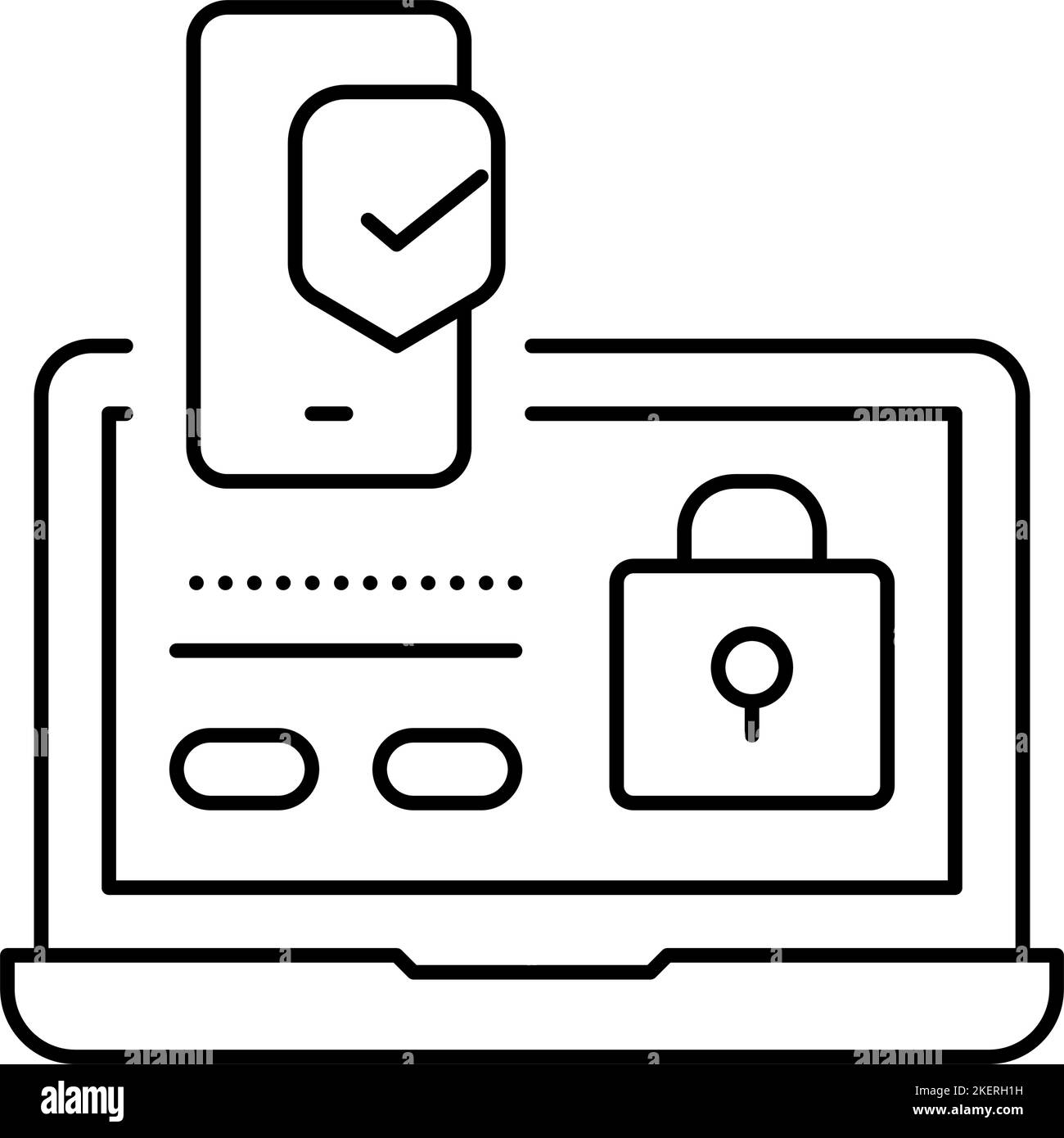 two step authentication line icon vector illustration Stock Vector Image & Art - Alamy