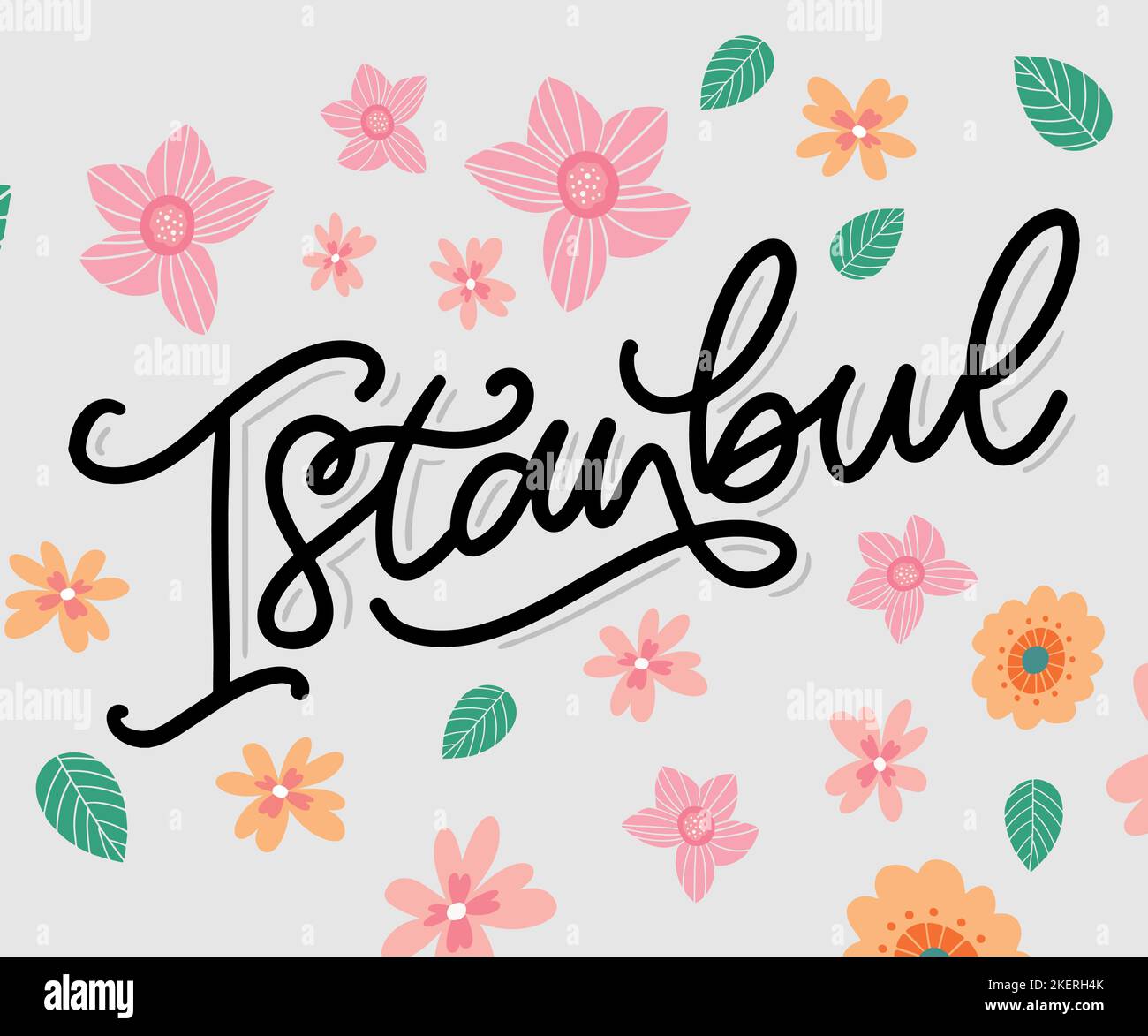 Istanbul. Hand lettering. Vector logo of Istanbul in black color with ...