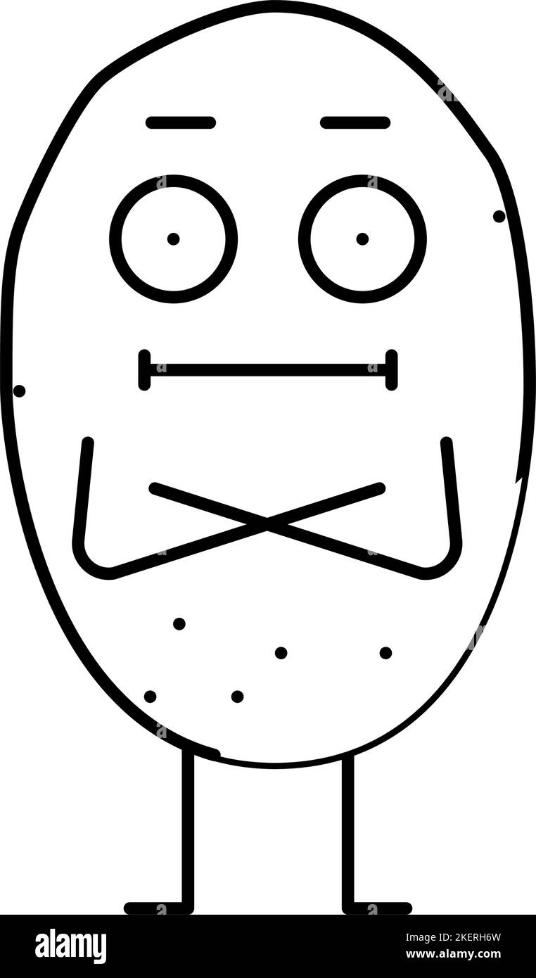 potato vegetable character line icon vector illustration Stock Vector ...