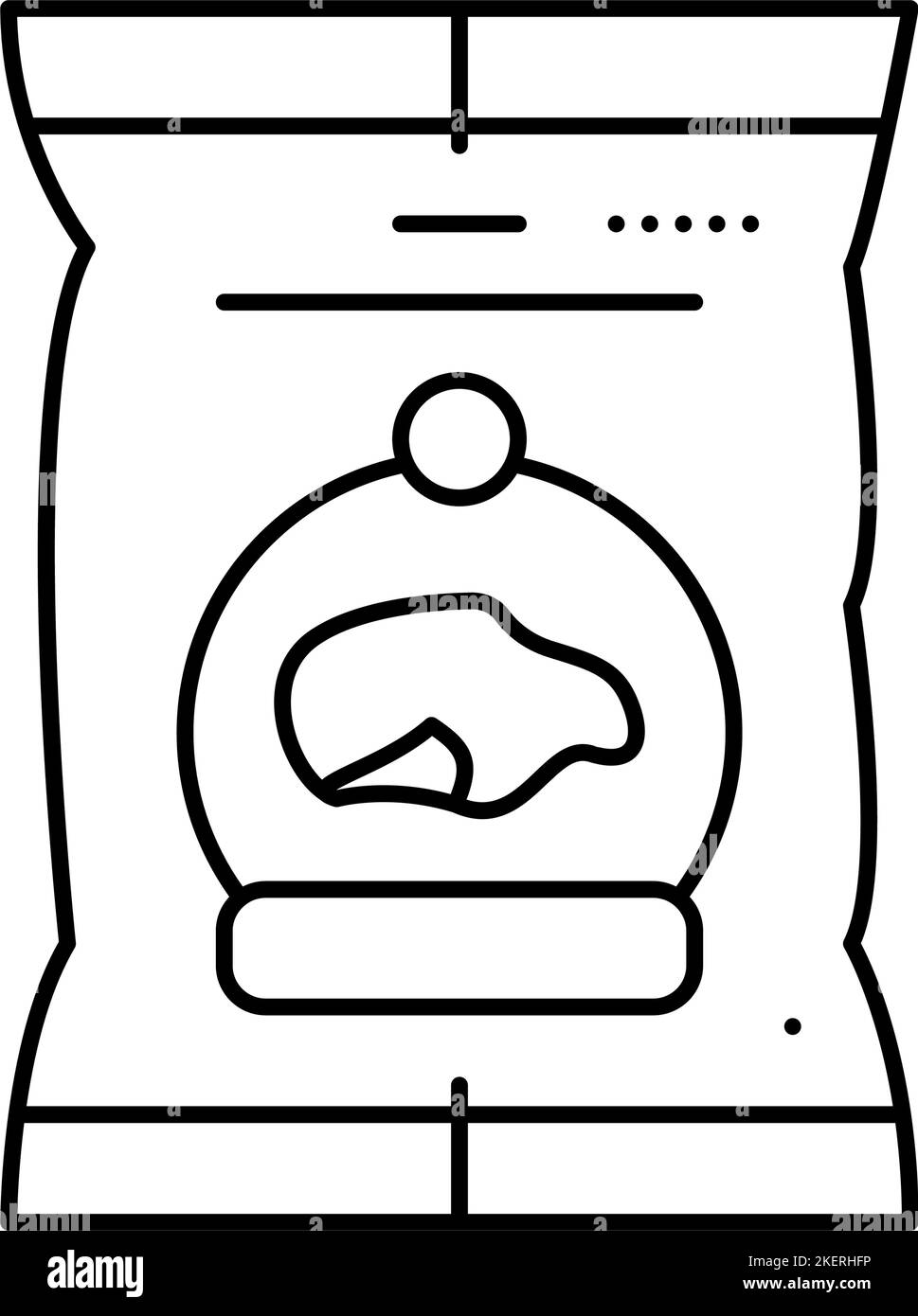 chips sweet potato line icon vector illustration Stock Vector Image ...