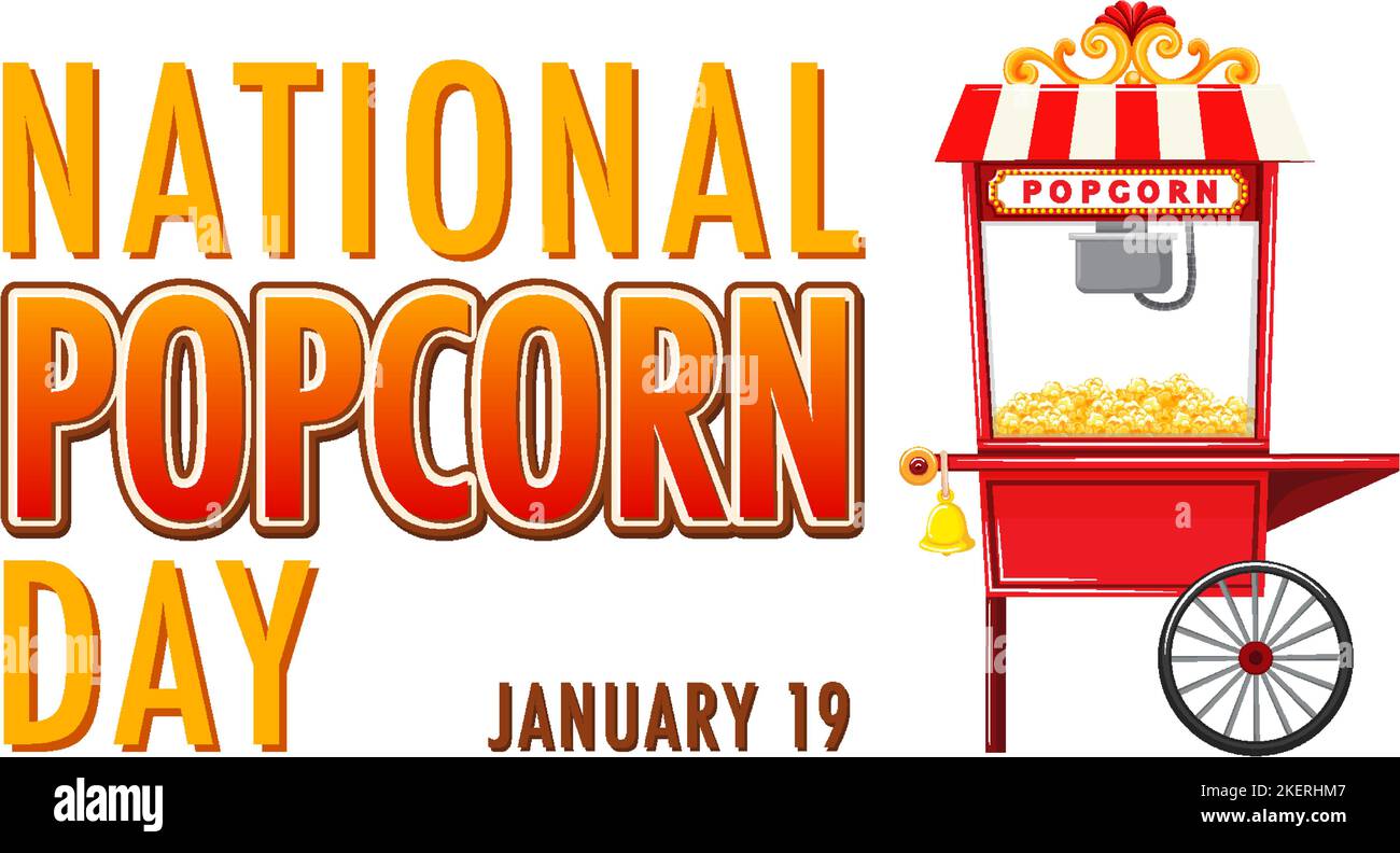 National Popcorn Day Banner Design illustration Stock Vector Image ...
