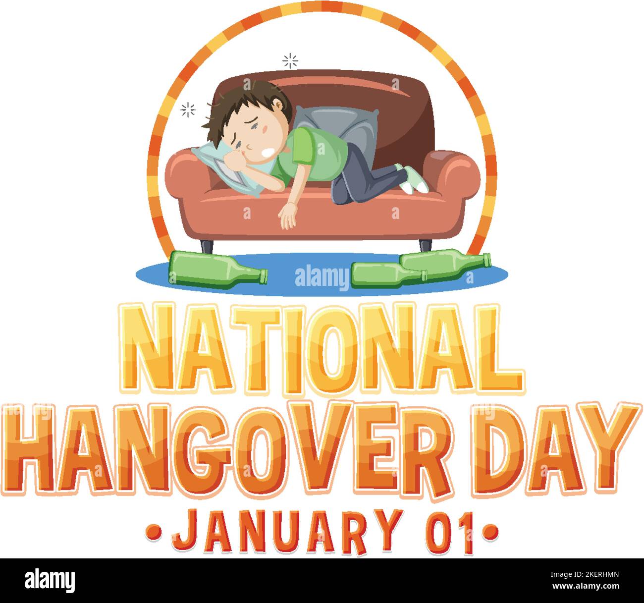 Happy National Hangover Day illustration Stock Vector Image & Art - Alamy