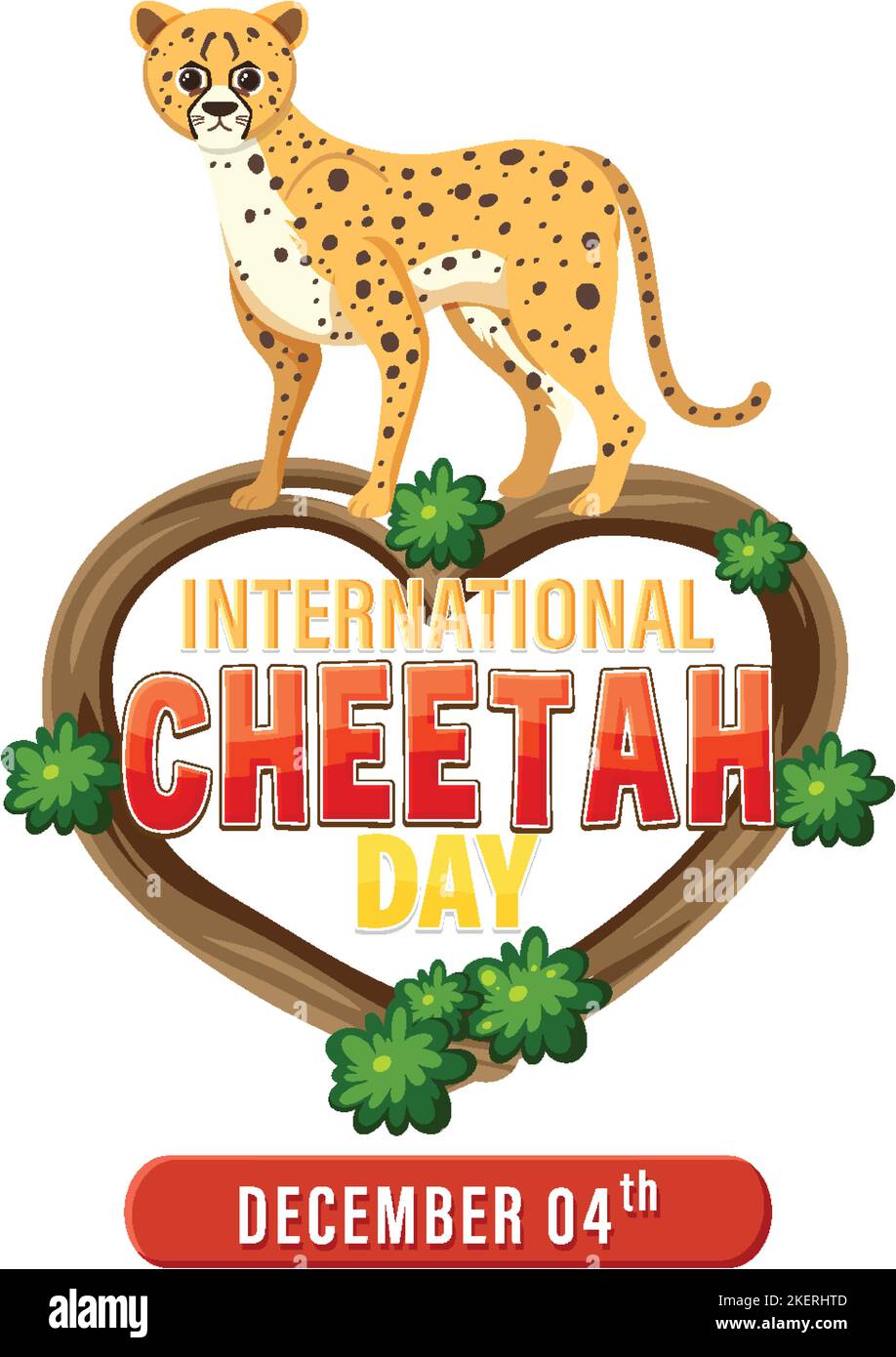 International cheetah day poster or banner design illustration Stock ...