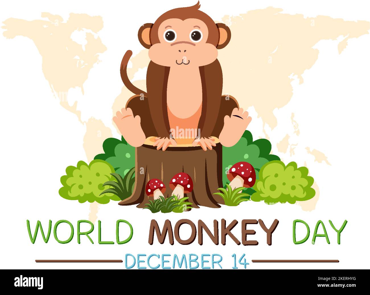 World monkey day poster design illustration Stock Vector Image & Art ...