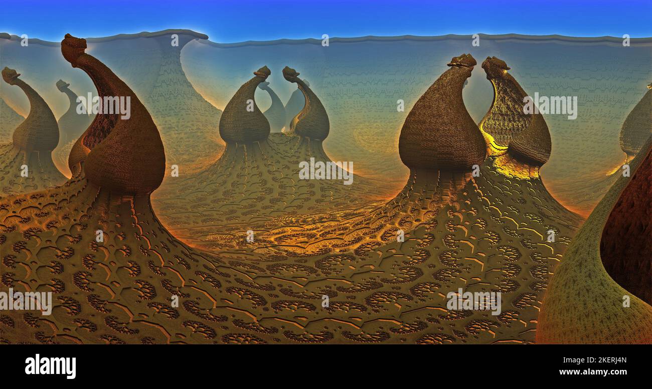 the surface of an alien planet under an alien sun 3d rendering Stock ...