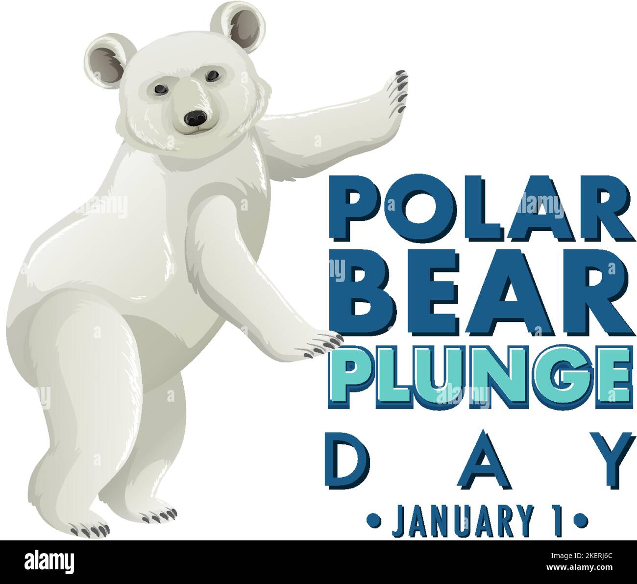 Polar Bear Plunge Day January icon illustration Stock Vector Image ...