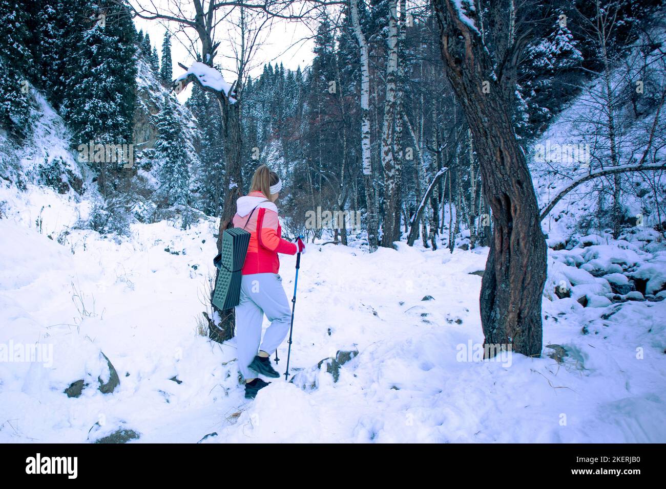 Girl feet walks in snow hi-res stock photography and images - Alamy