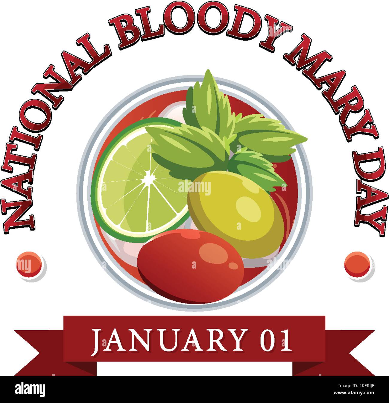Happy national bloody mary day icon illustration Stock Vector Image ...