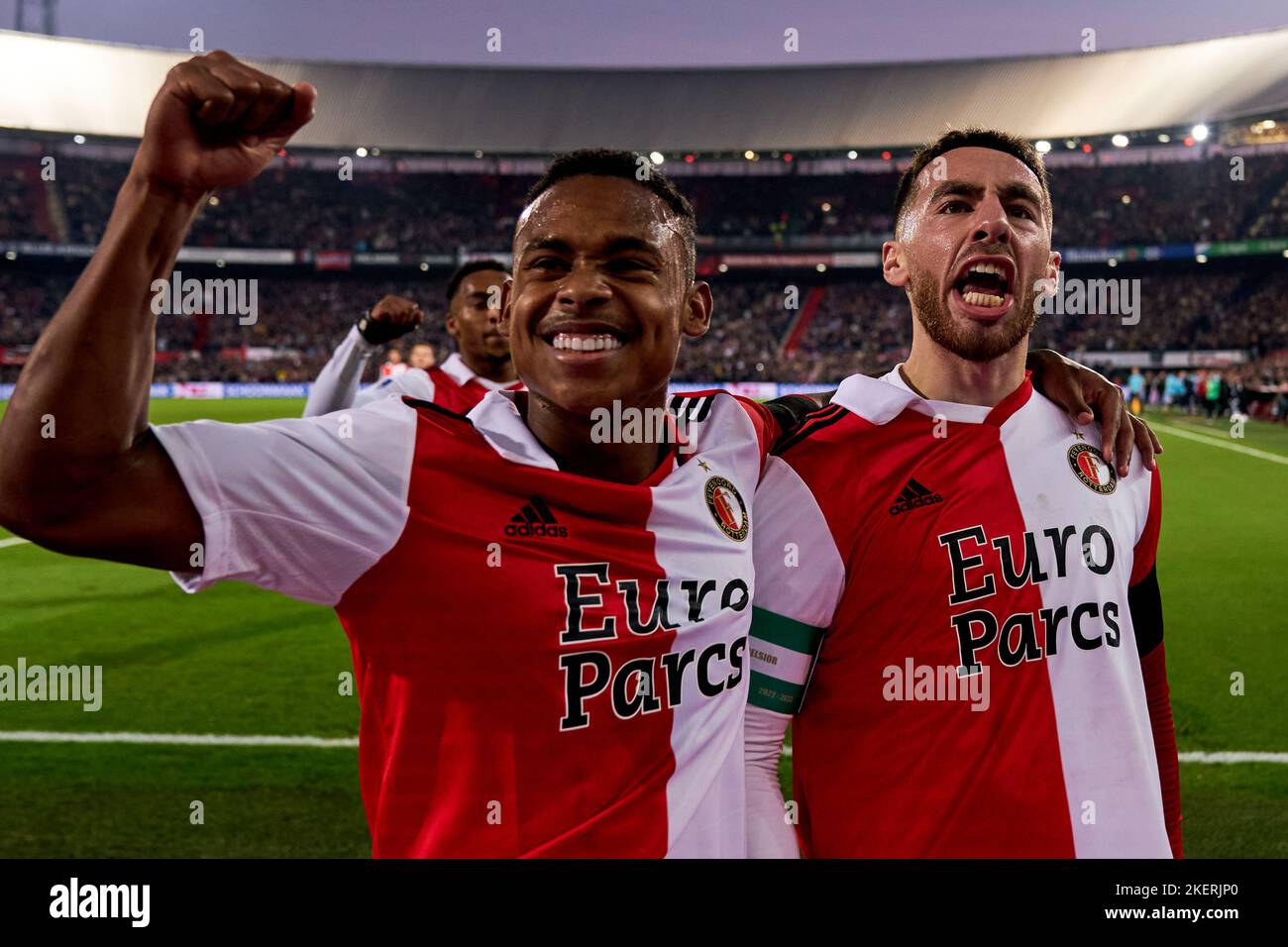 Rotterdam - Igor Paixao of Feyenoord, Orkun Kokcu of Feyenoord during the match between ...