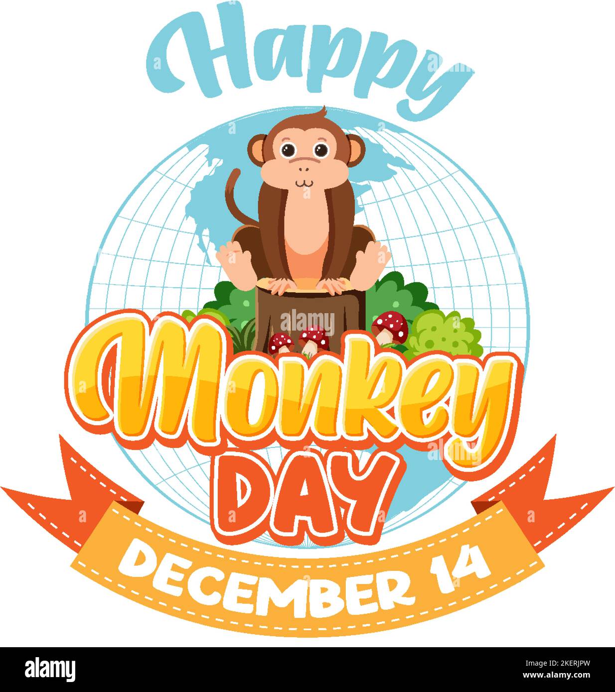 Monkey day text for banner or poster design illustration Stock Vector Image & Art - Alamy