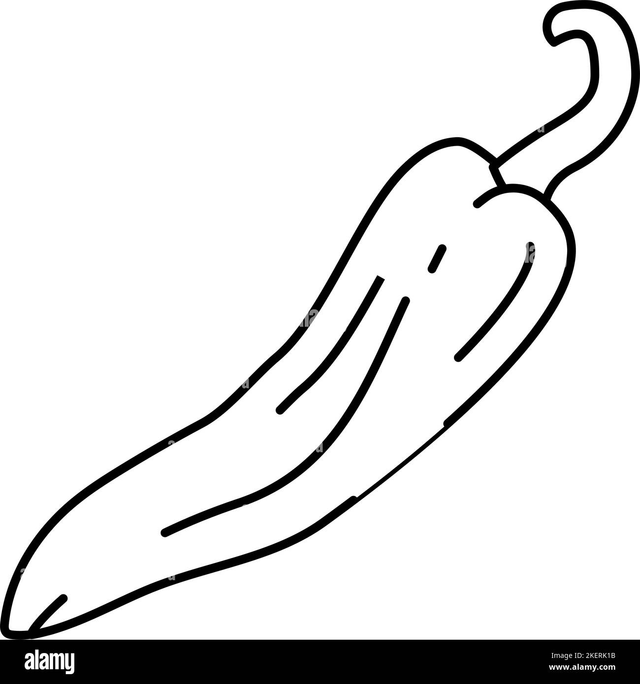 yellow chili pepper line icon vector illustration Stock Vector Image ...