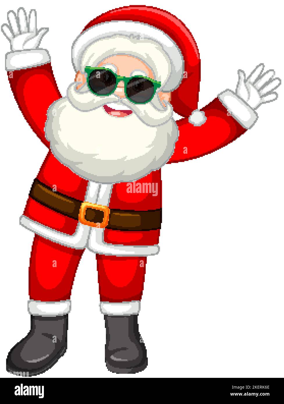 Santa Claus pushing hands up illustration Stock Vector Image & Art - Alamy